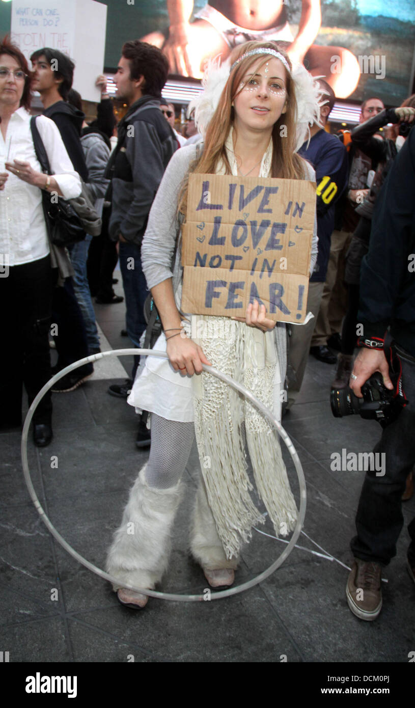 Atmosphere Demonstrators rally at the Occupation Party in New York's ...