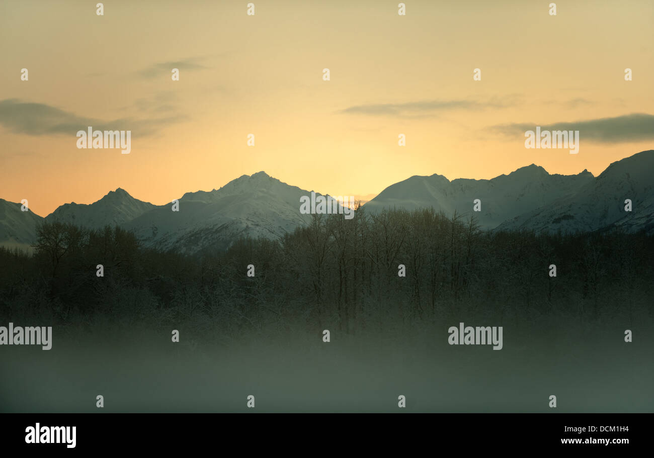 The Chilkat Valley under a covering of snow Stock Photo - Alamy