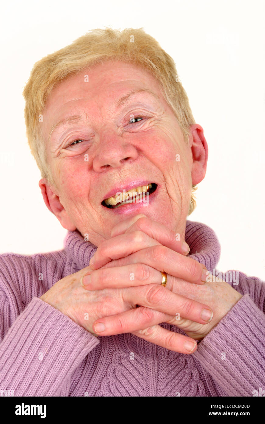woman is happy and smiling into a camera Stock Photo - Alamy