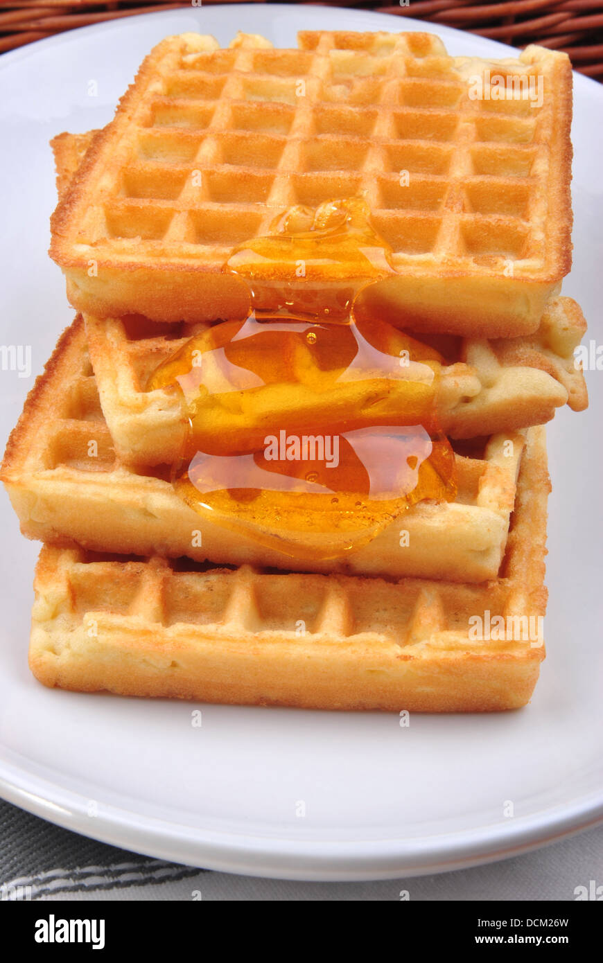wafer with sweet honey on a plate Stock Photo - Alamy