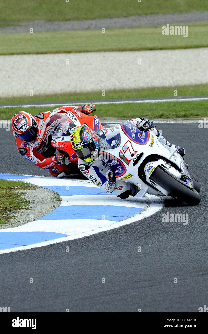 Karel Abraham and Nicky Hayden The Moto2 race of the Australian MotoGP ...