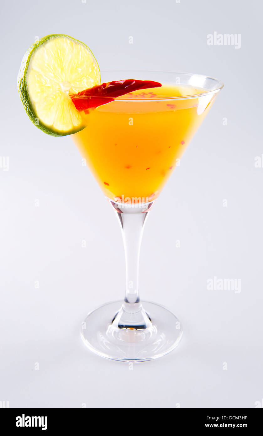 Alcoholic yellow cocktail Stock Photo - Alamy