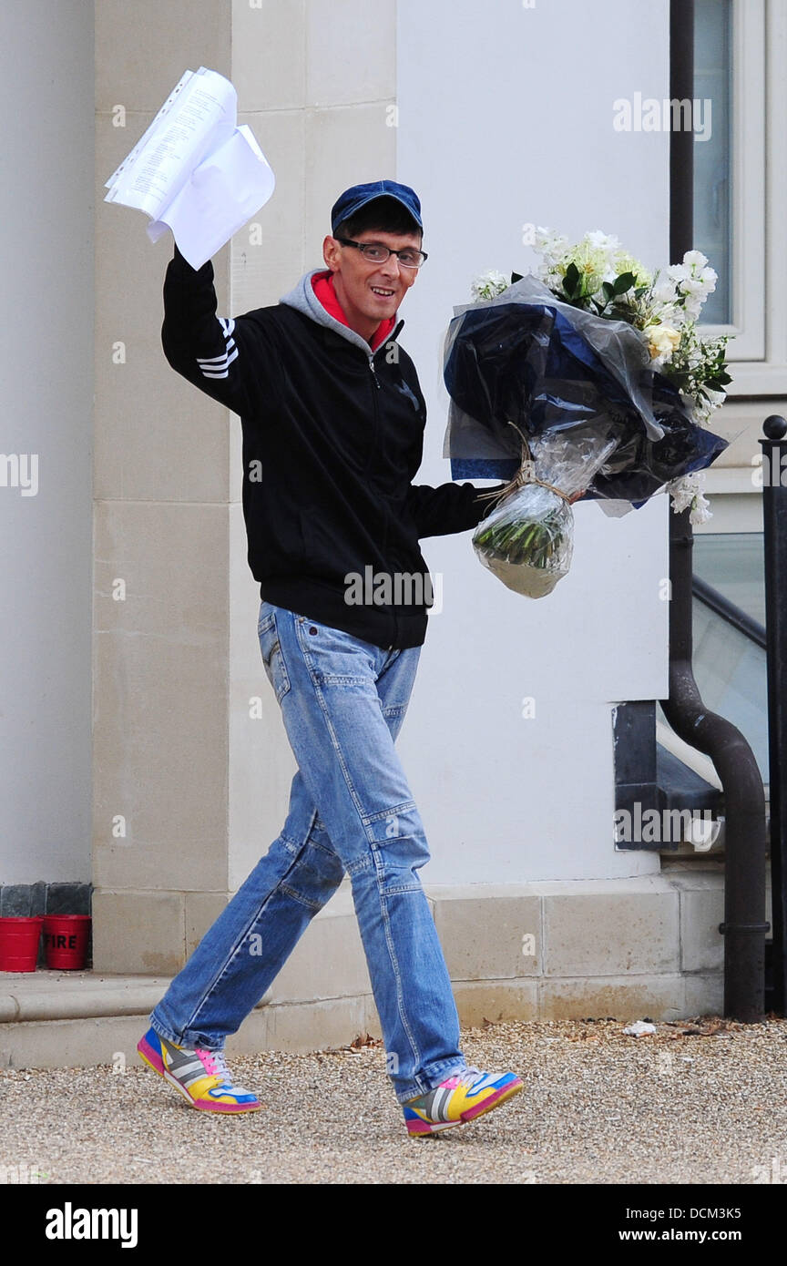 Johnny Robinson outside the X Factor house England - 17.10.11 Stock ...