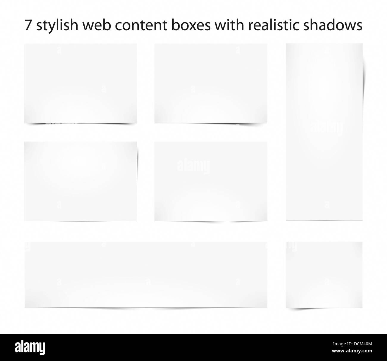 web content boxes Stock Photo - Alamy