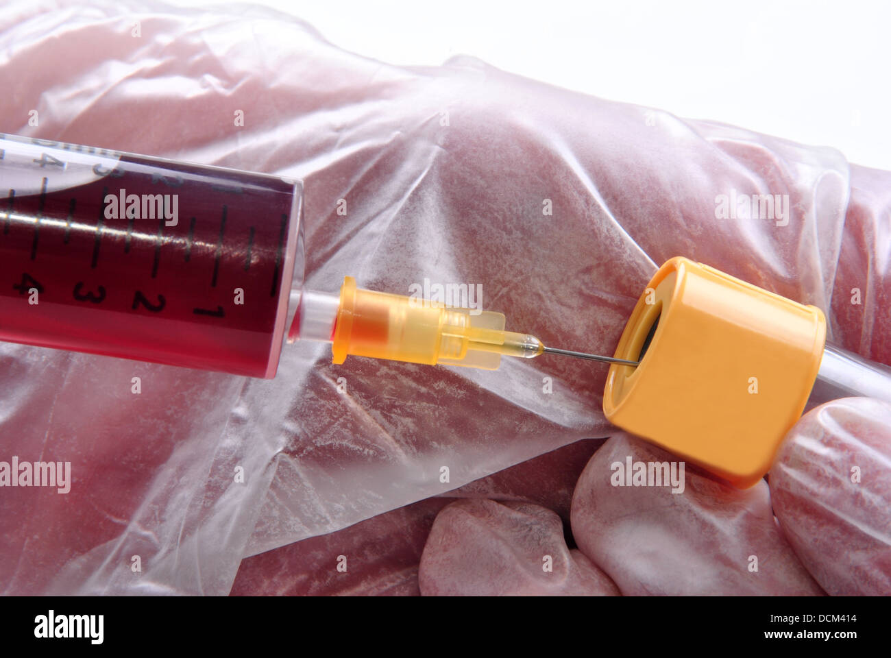 prepare some human blood for a test Stock Photo - Alamy