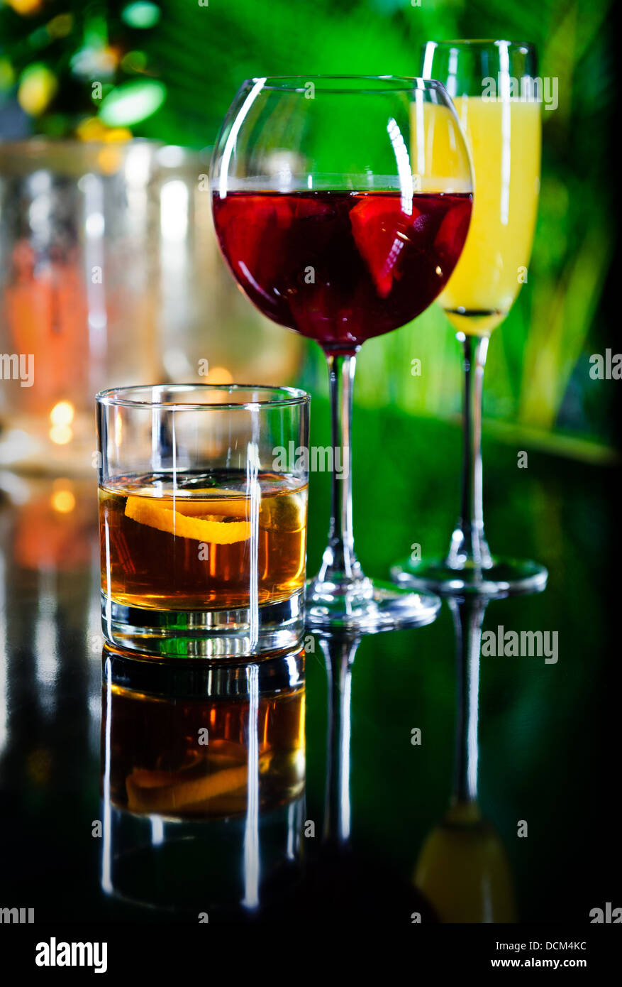 Three different beverages Stock Photo - Alamy