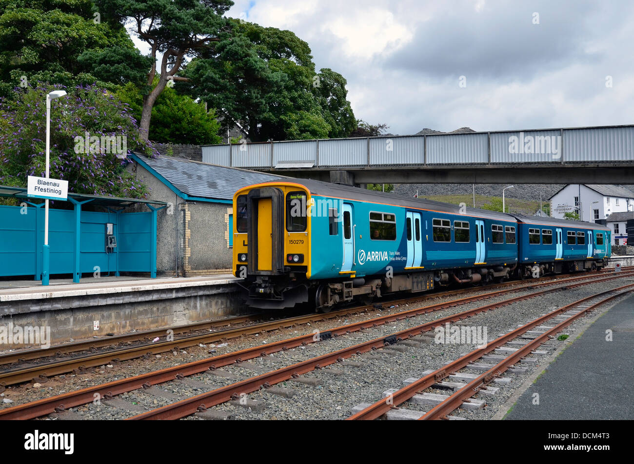 Arriva Trains Wales Class 150 Sprinter diesel train standing at Blaenau ...