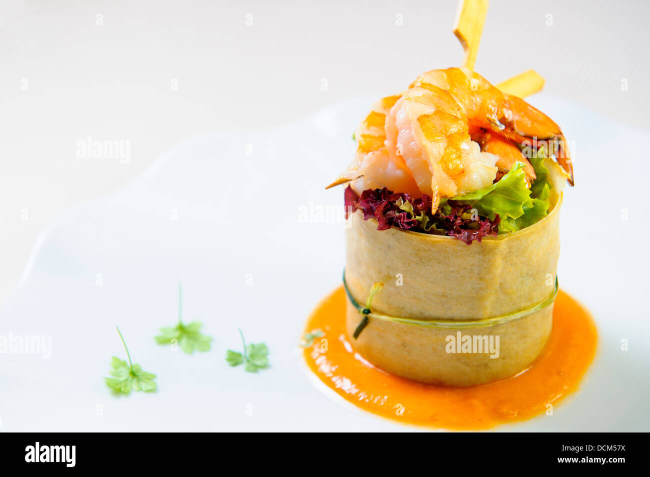 Dish with prawn Stock Photo - Alamy