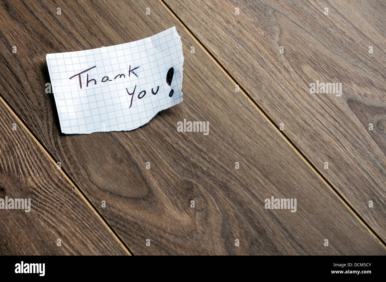 Thank you - Hand writing text on wood background with space for text ...