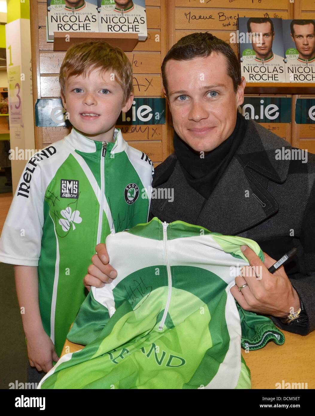 Nicolas Roche and fan Aidan Moon Professional cycilist Nicolas Roche ...