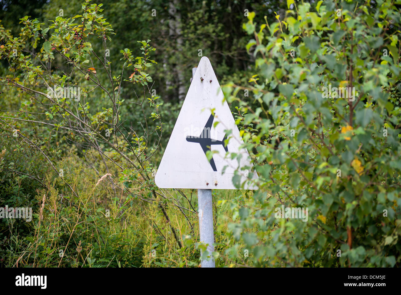 Traffic Sign Airplane Stock Photo - Alamy