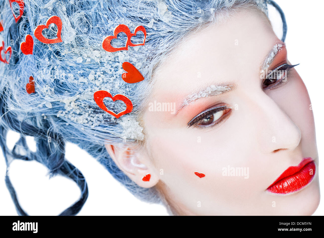 Portrait of frozen woman face Stock Photo - Alamy
