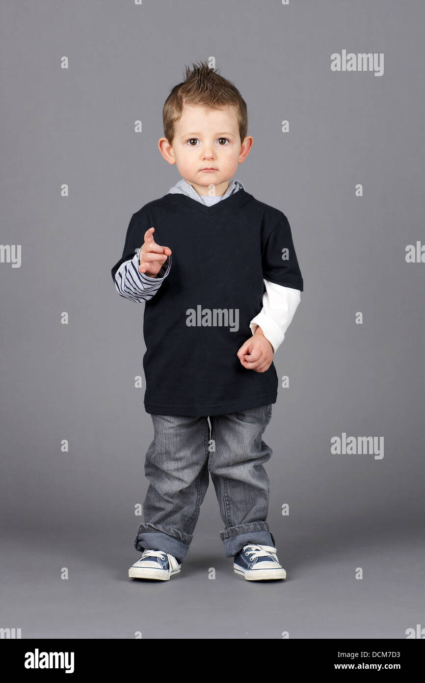 Little boy pointing Stock Photo - Alamy