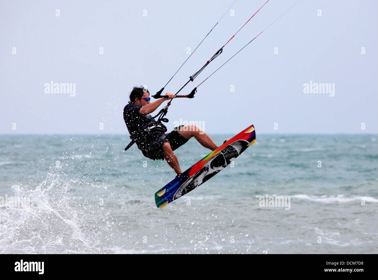 Kitesurfer in action Stock Photo - Alamy