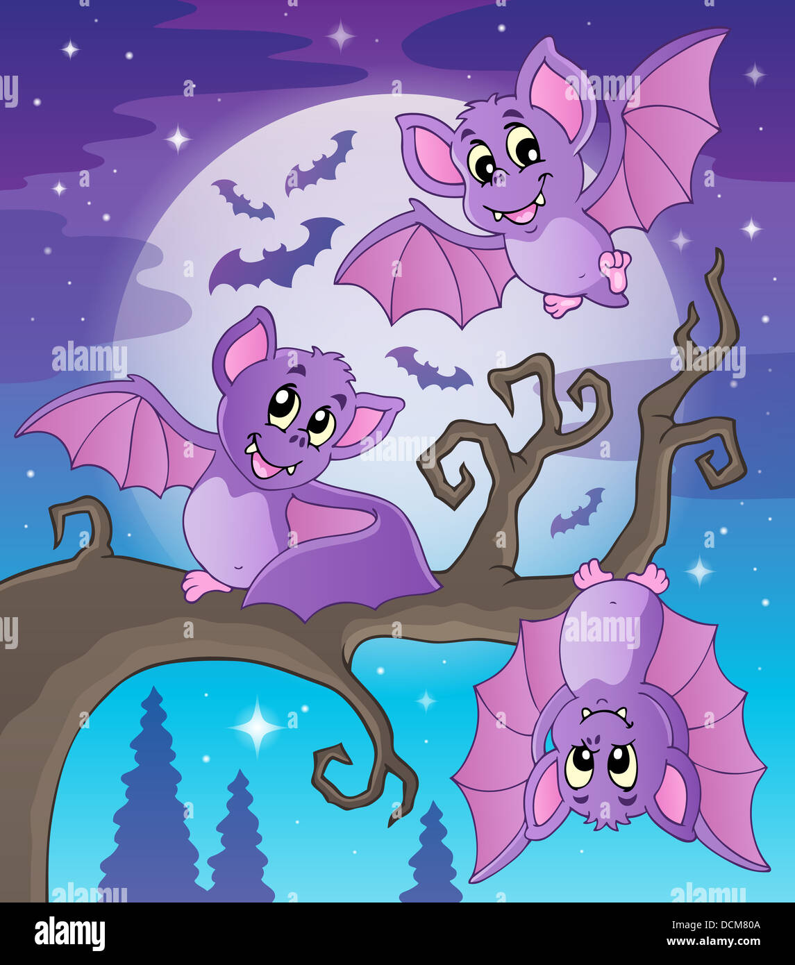 Bats theme image 4 - picture illustration Stock Photo - Alamy