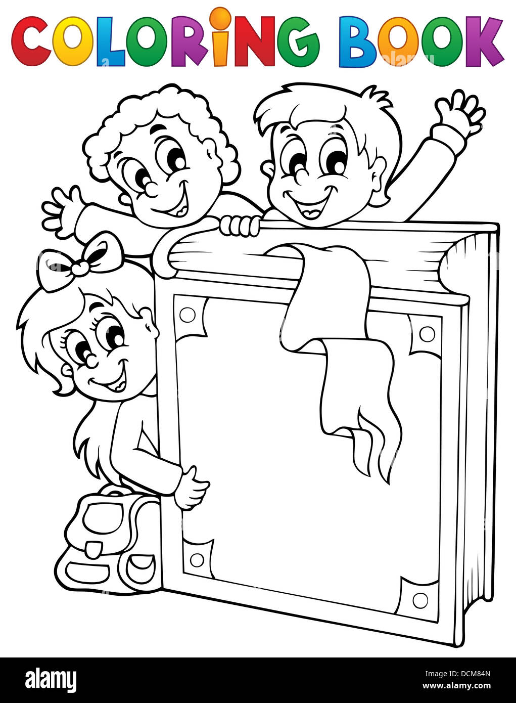 Coloring book kids theme 3 - picture illustration Stock Photo - Alamy