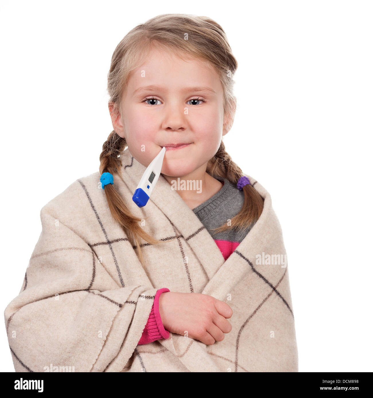 Sick child with thermometer hi-res stock photography and images - Alamy