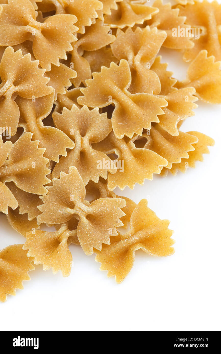 whole grain farfalle pasta close up Stock Photo - Alamy