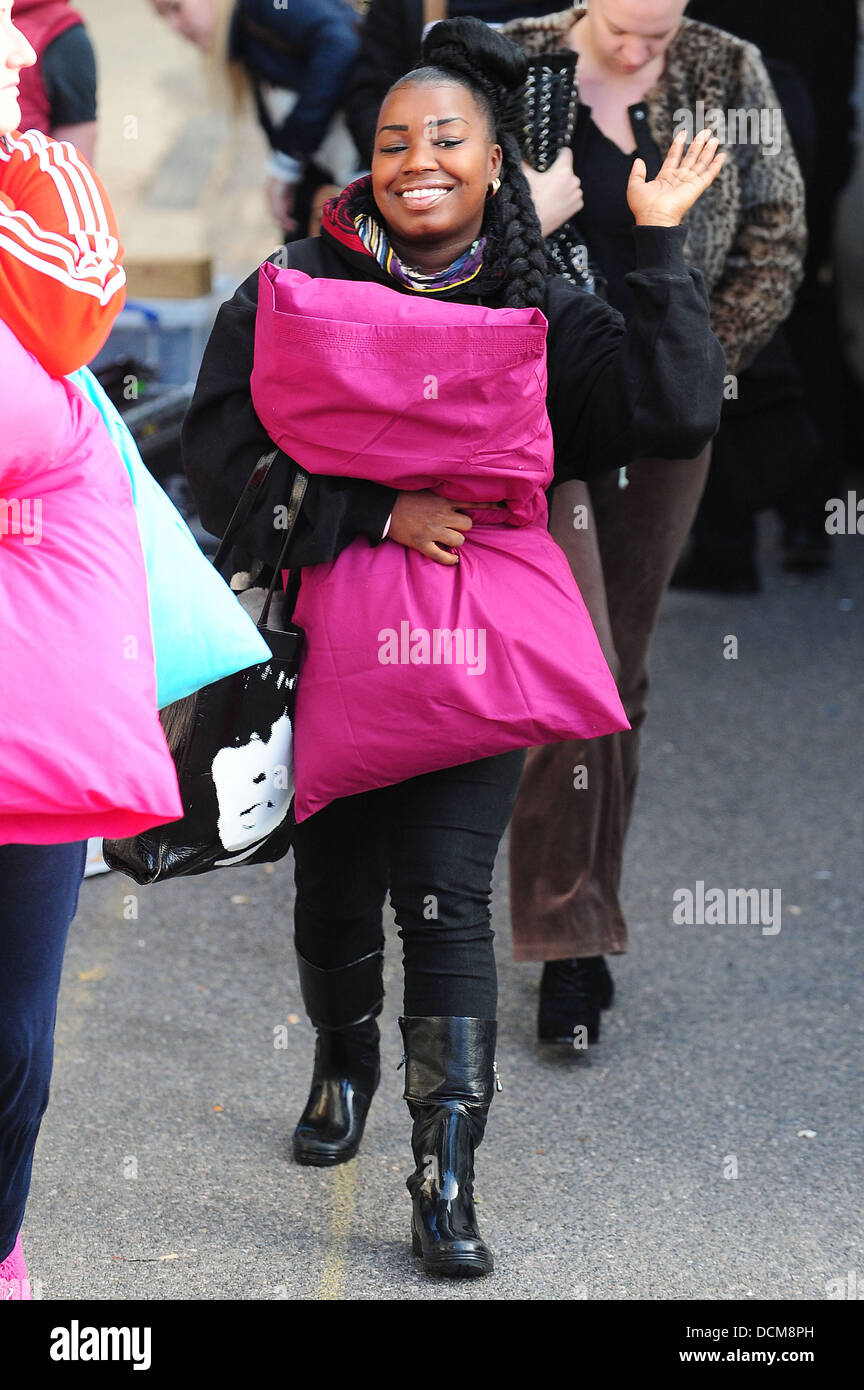 Misha Bryan 'X Factor' finalists at the studios for rehearsals London ...