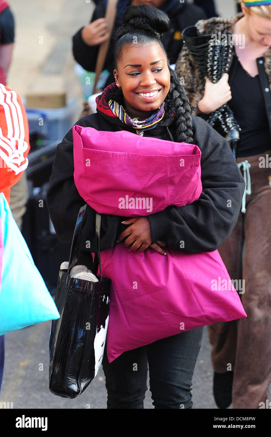 Misha Bryan 'X Factor' finalists at the studios for rehearsals London ...