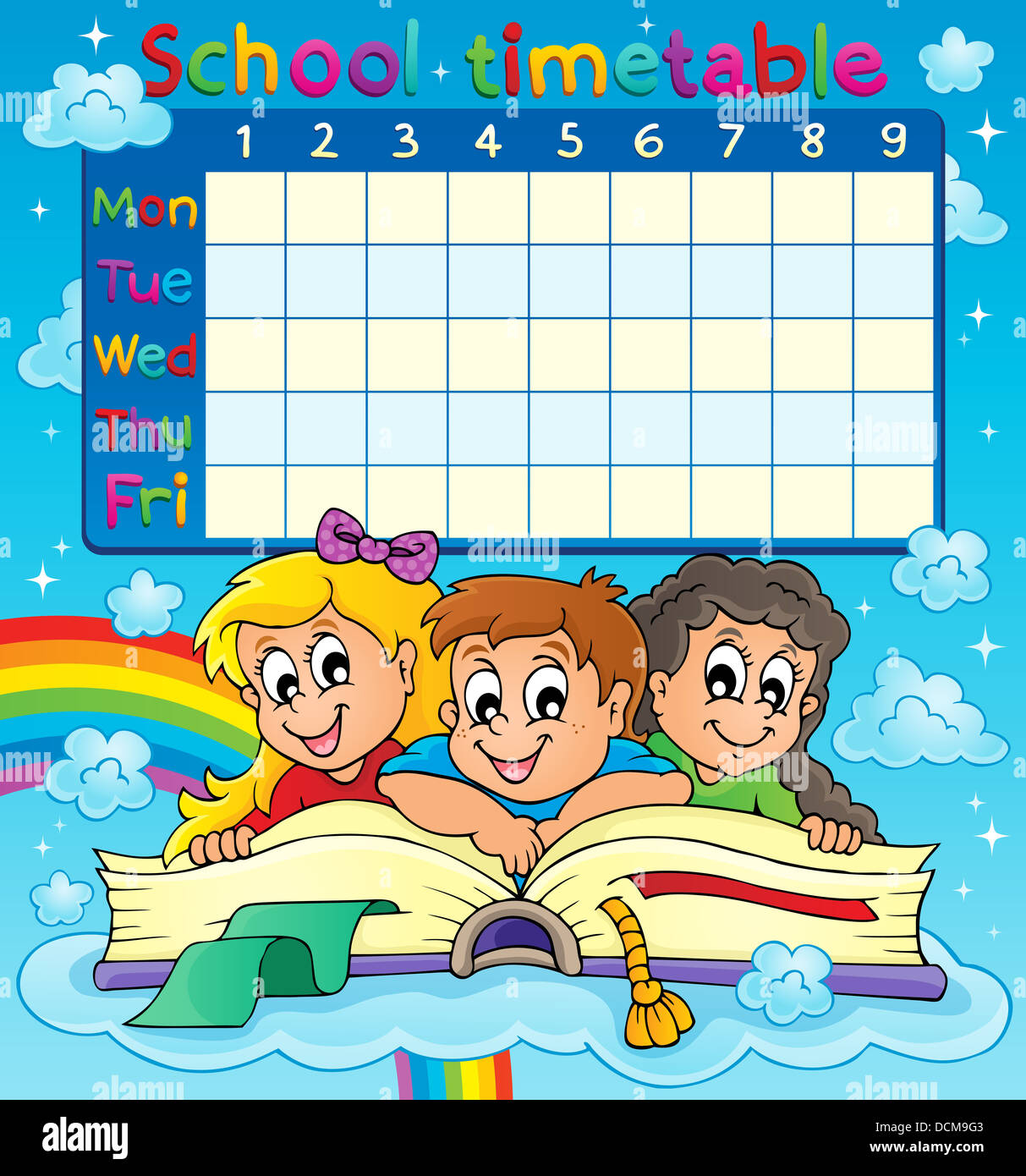 School timetable thematic image 7 - picture illustration Stock Photo ...
