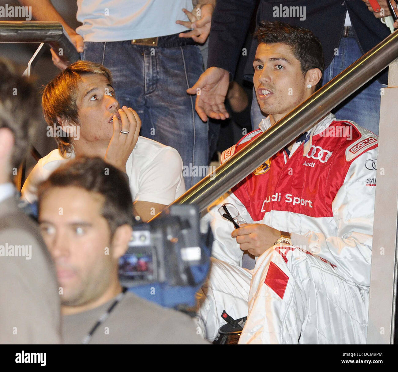 Sitting Coentrao and Cristiano Ronaldo, Real Madrid players participate ...