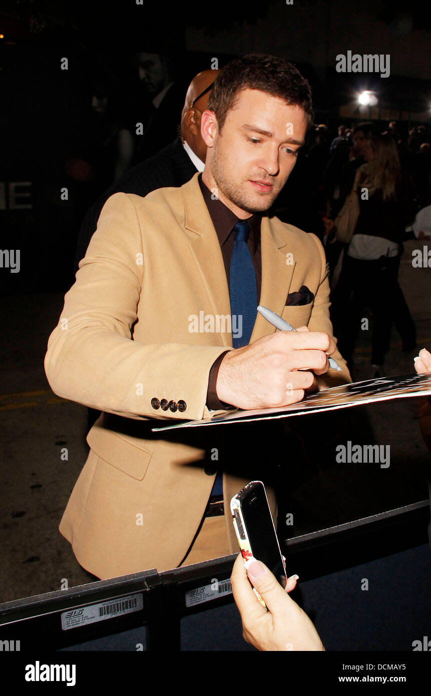 Justin Timberlake The Premiere of 'In Time' held at Regency Village ...