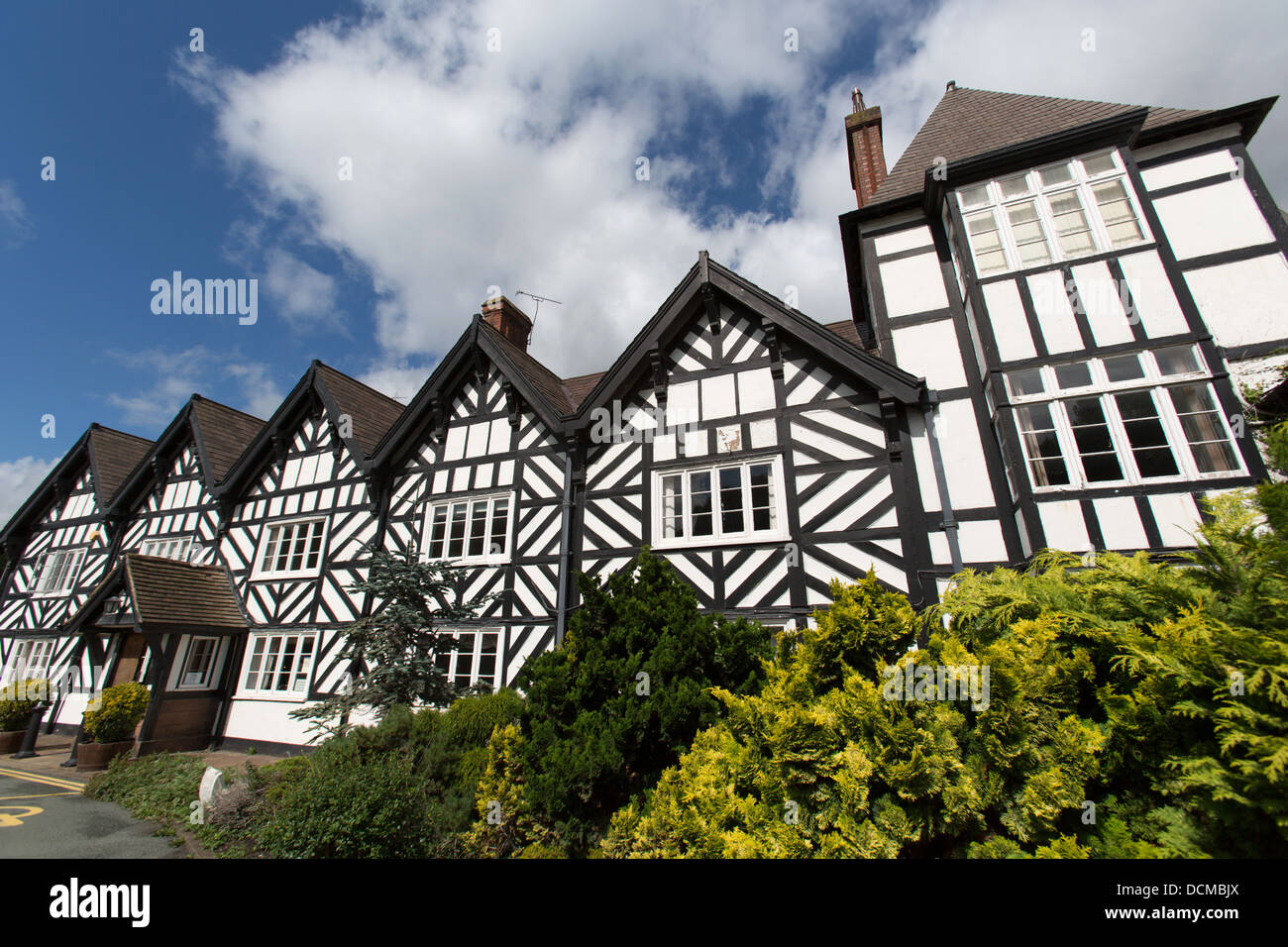 Suburb of Winnington, Northwich, England. Picturesque view of the oak ...