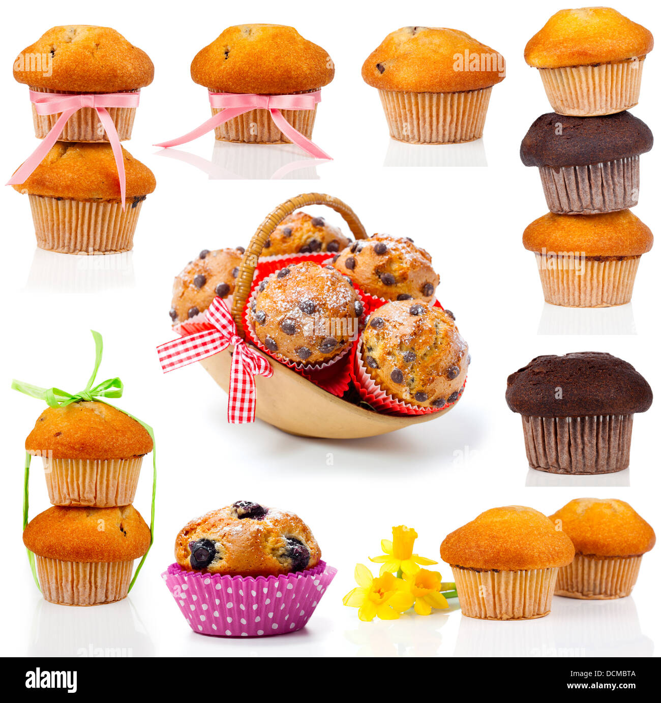 set of muffins, isolated on white background Stock Photo - Alamy