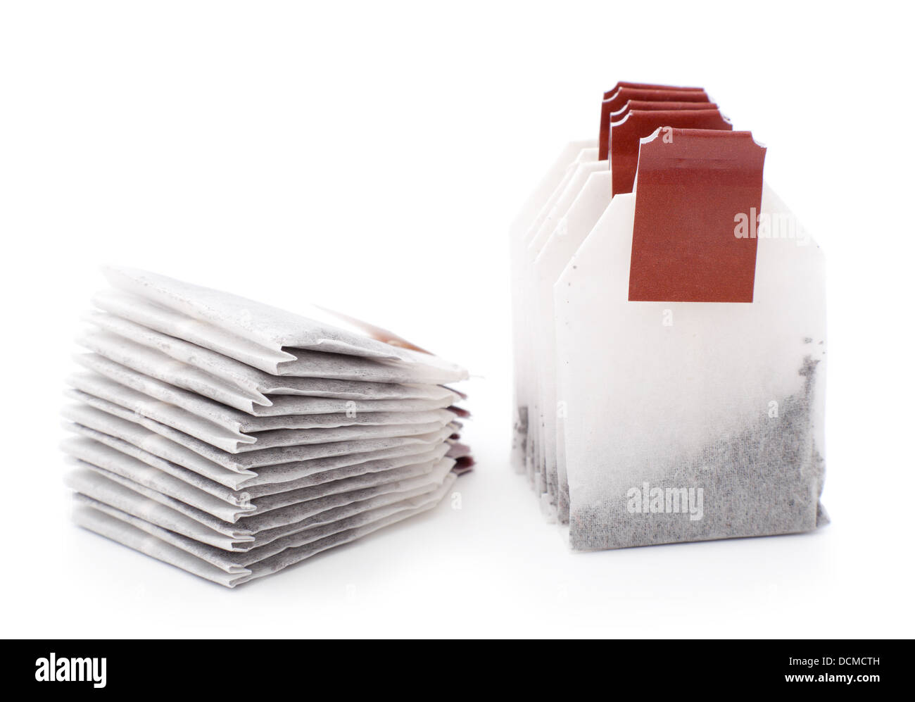 Close-up of tea bag isolated on white background Stock Photo - Alamy