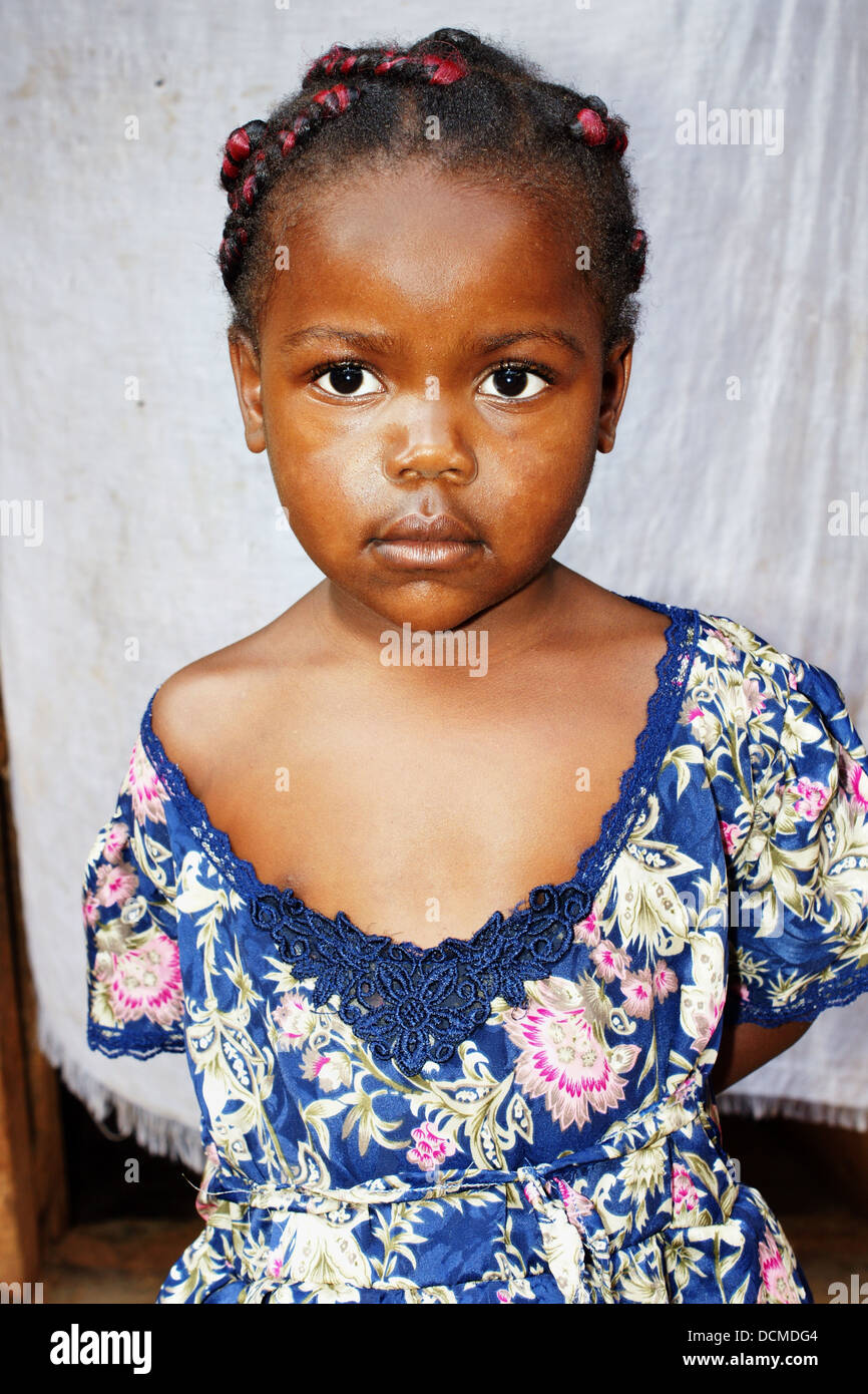 Portrait of a very cute little African girl Stock Photo - Alamy