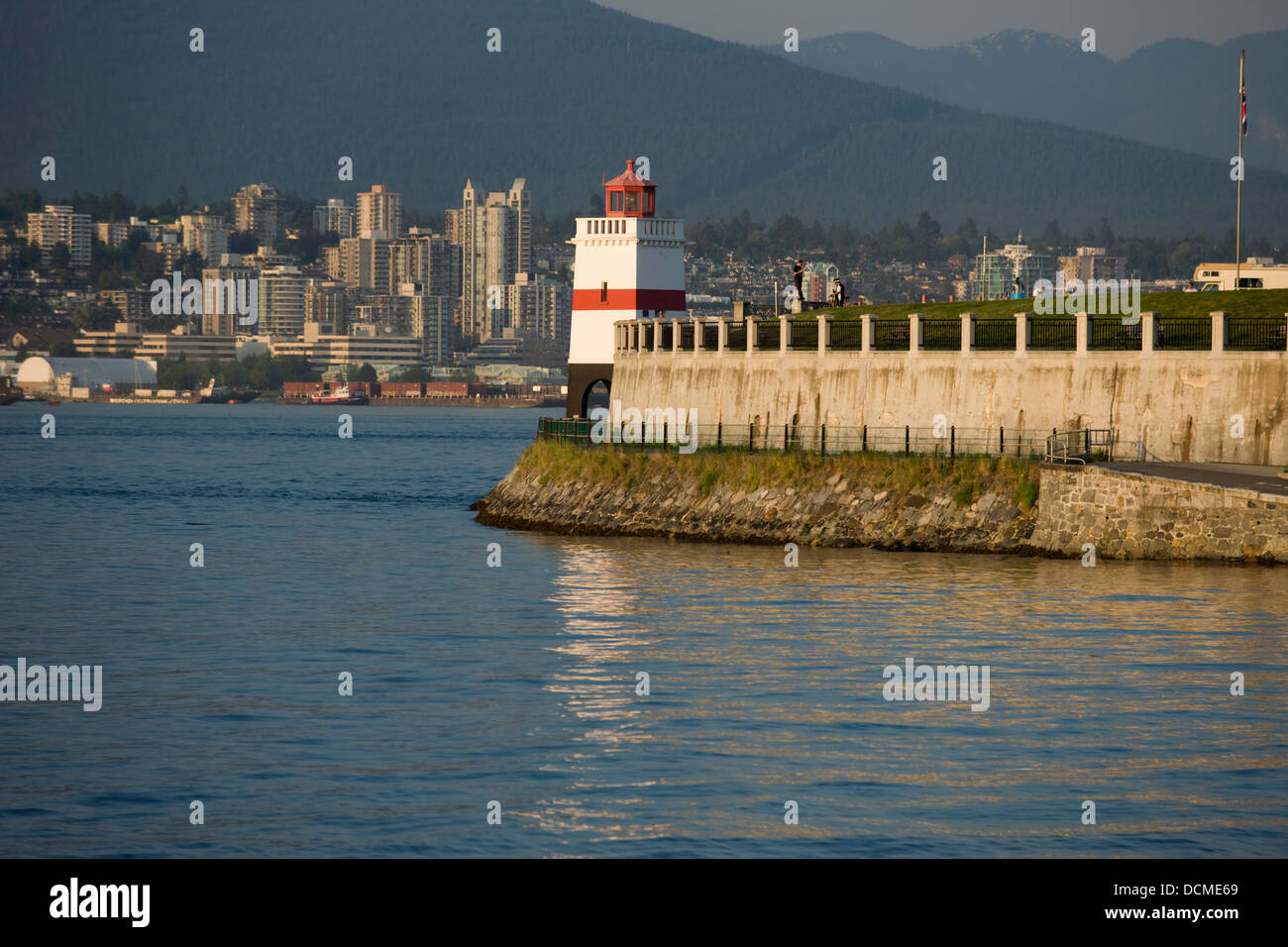 SEAWALL AT BROCKTON POINT LIGHTHOUSE STANLEY PARK VANCOUVER BRITISH ...