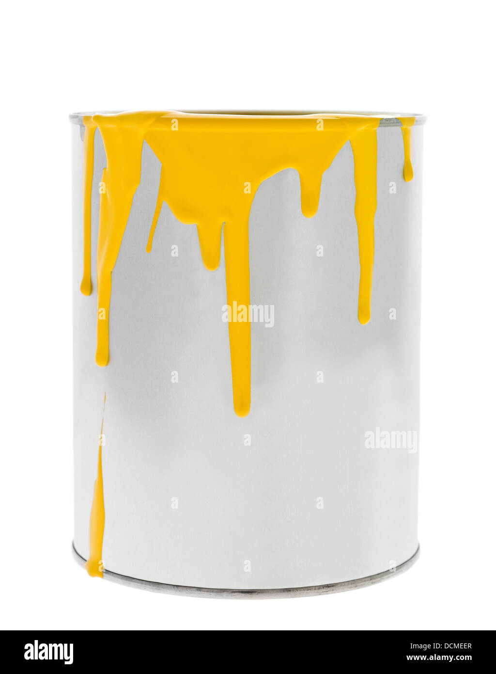 Messy Yellow Paint can Stock Photo - Alamy