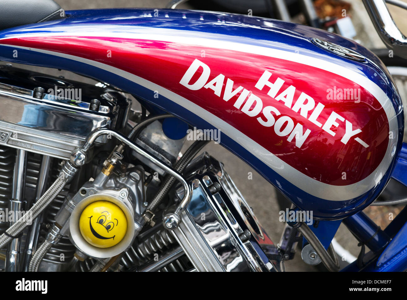 Red chopper harley davidson hi-res stock photography and images - Alamy