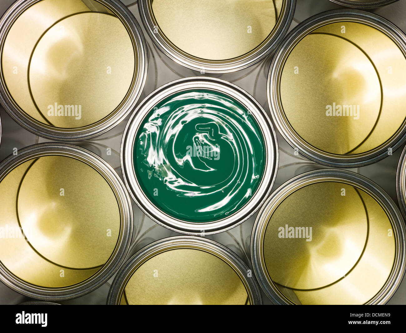 Green Paint can Stock Photo - Alamy