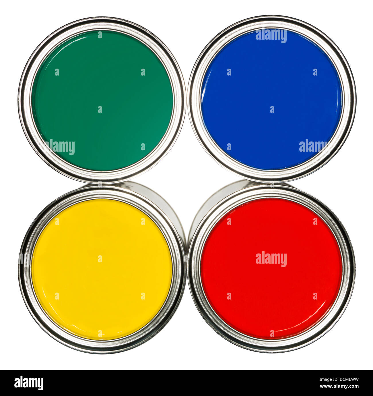 Colored Paint cans Stock Photo - Alamy