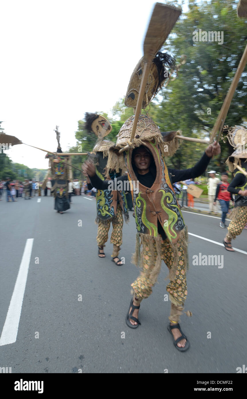 Culture Carnival parade in Jakarta celebrated Indonesia independent day ...