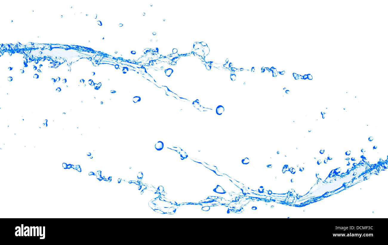Clear blue water splash Stock Photo - Alamy