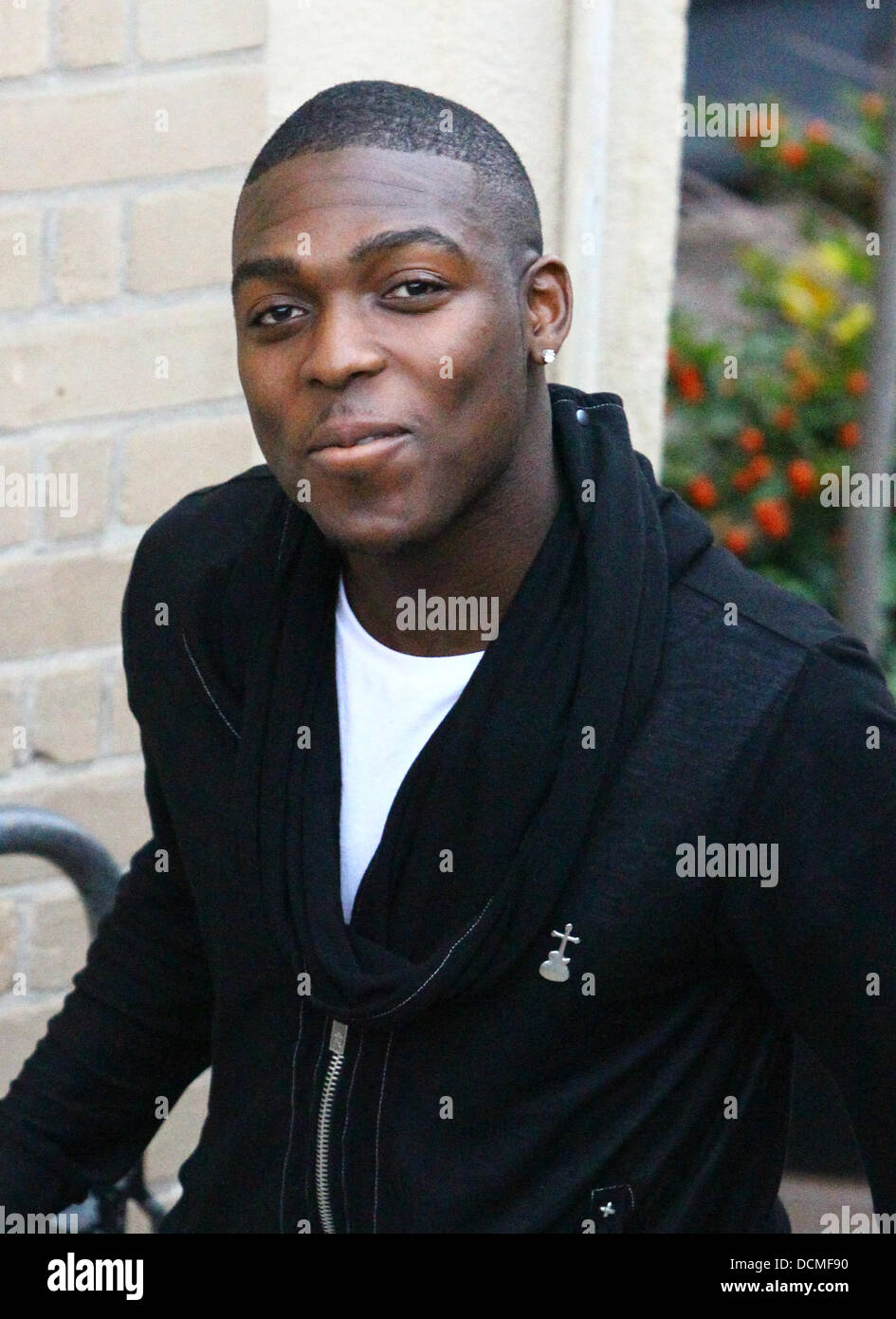 Derry Mensah of The Risk arriving at 'The X Factor' studios ahead of ...