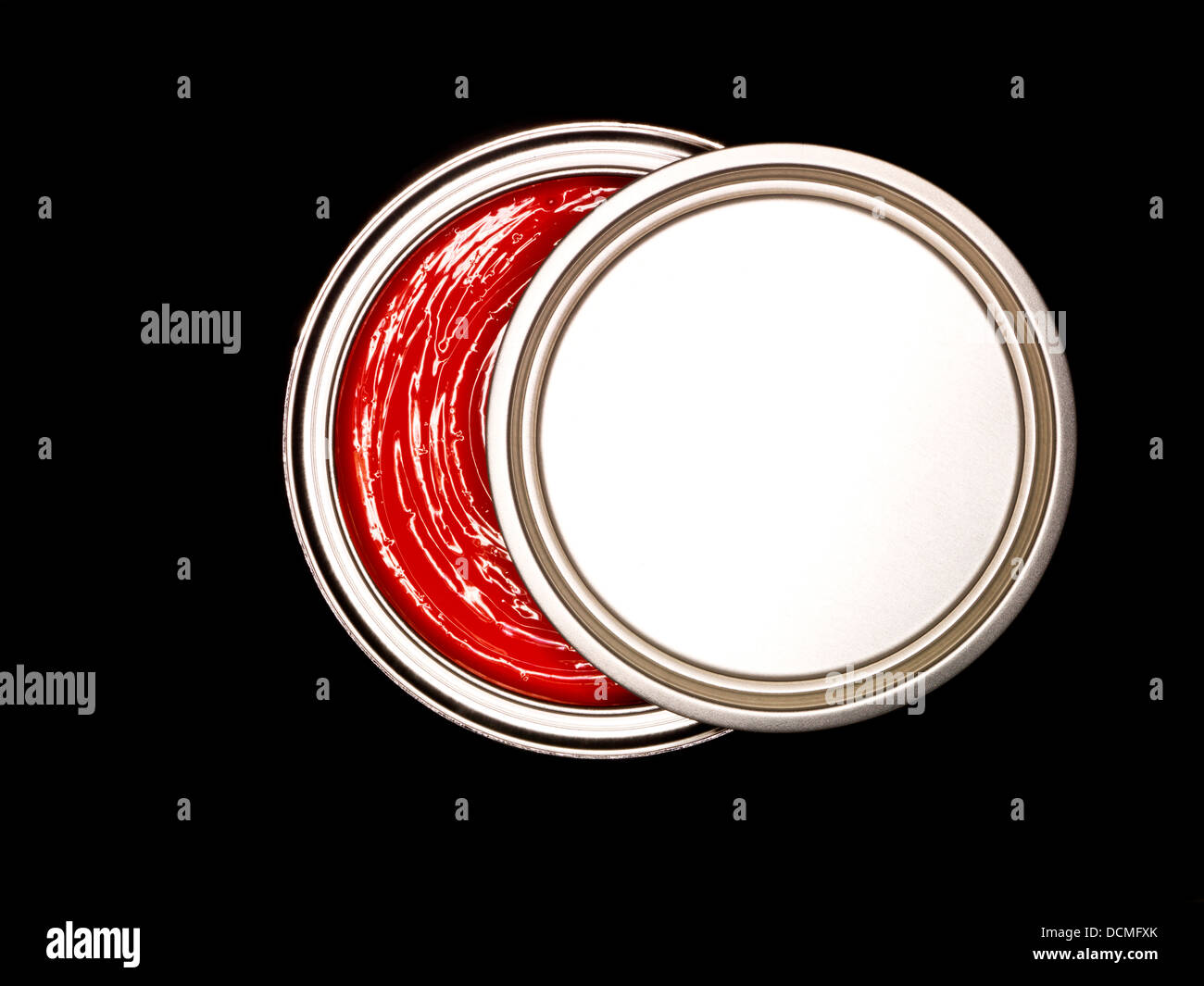 Red Paint can from above Stock Photo - Alamy
