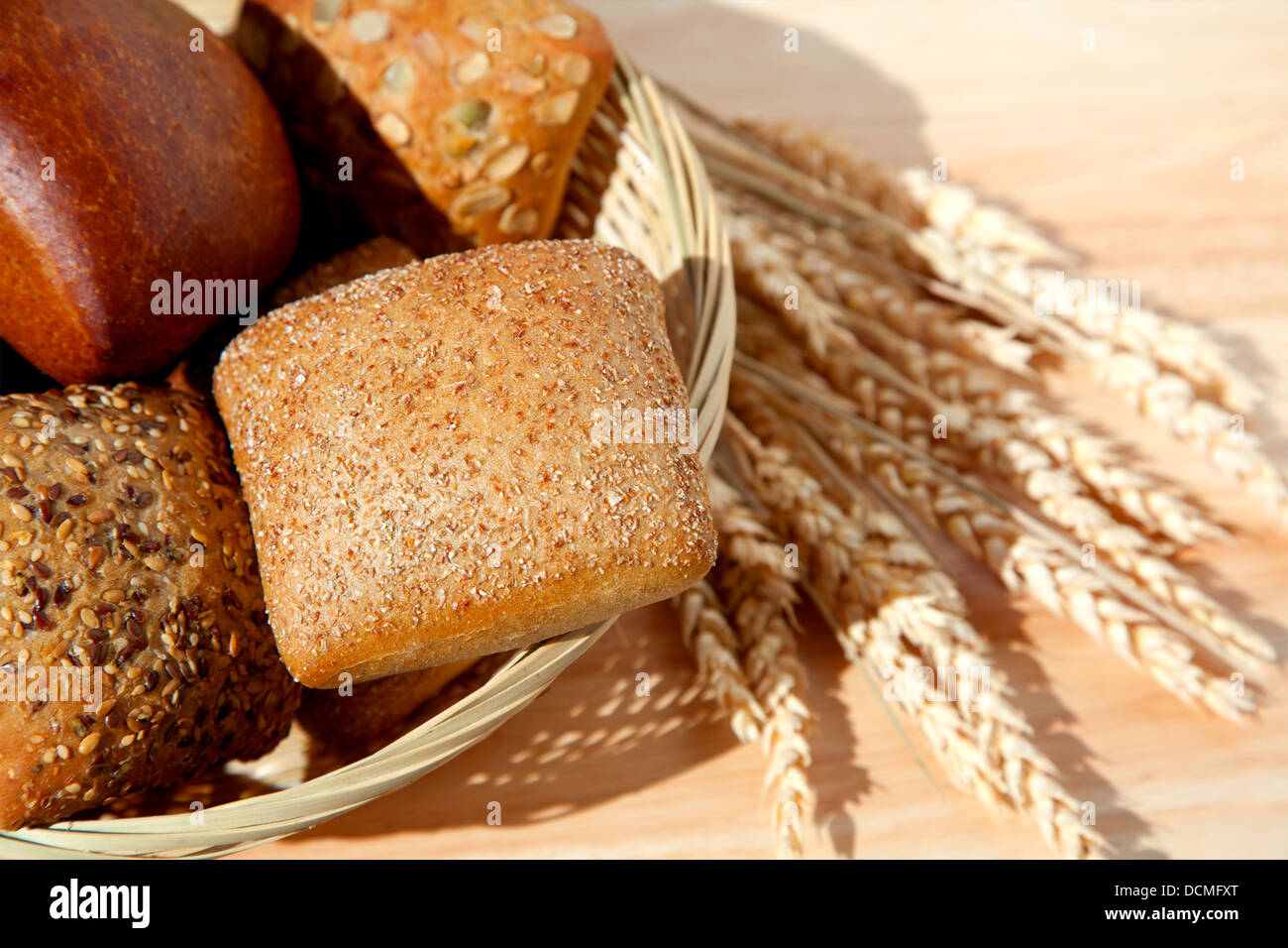 Bread in basket Stock Photo - Alamy