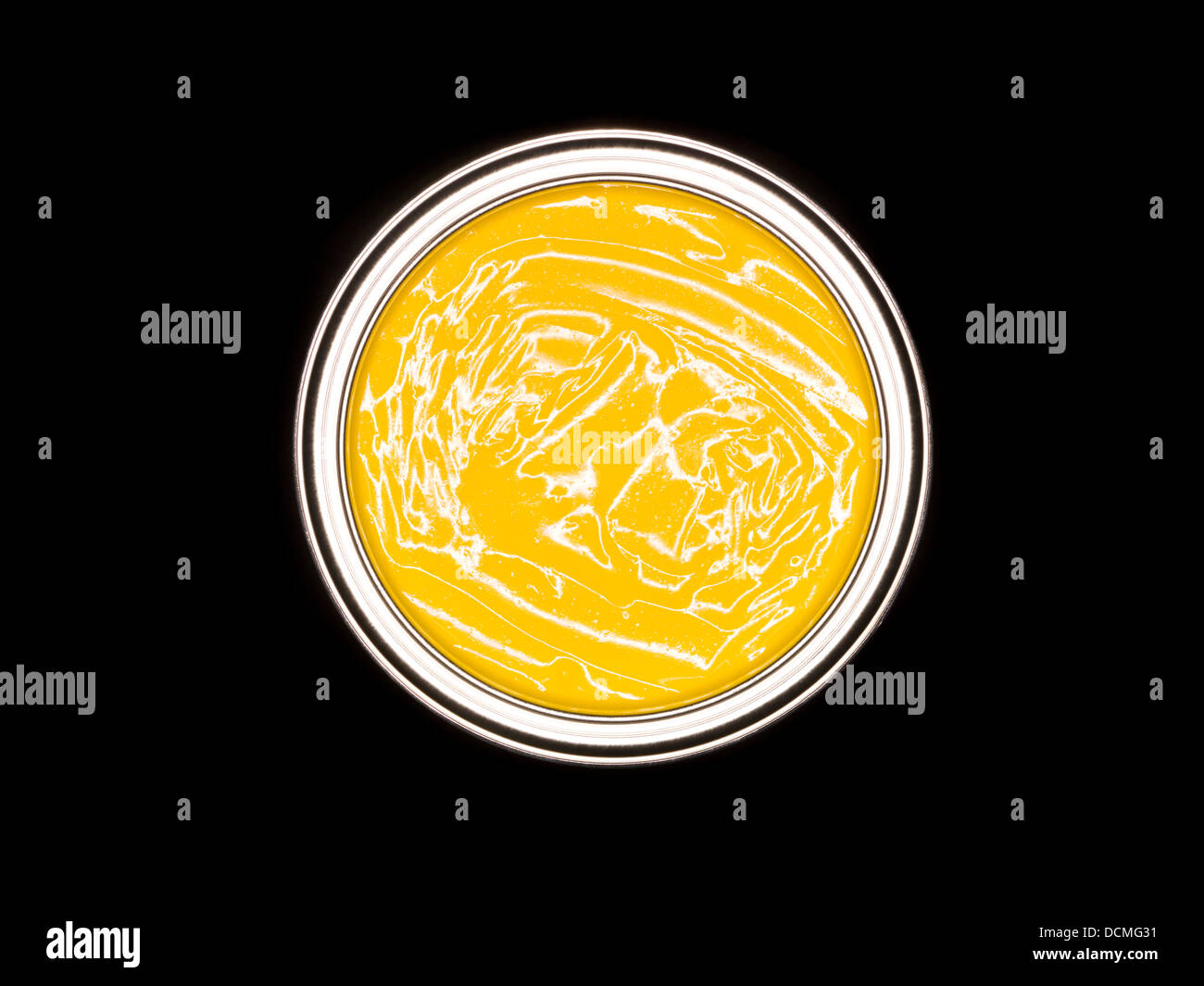 Yellow Paint can from above Stock Photo - Alamy