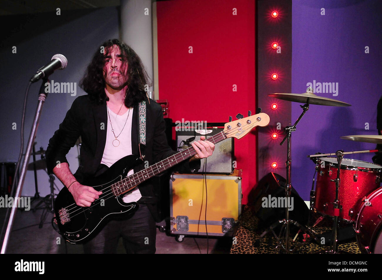 Jessie Kotansky of rock group The Click Clack Boom performs after Andy ...