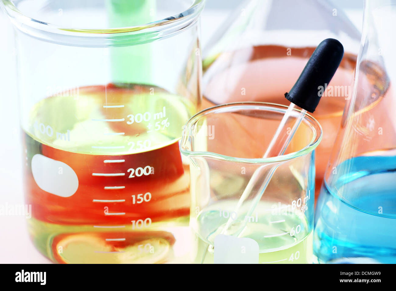 Close up of laboratory glassware Stock Photo - Alamy