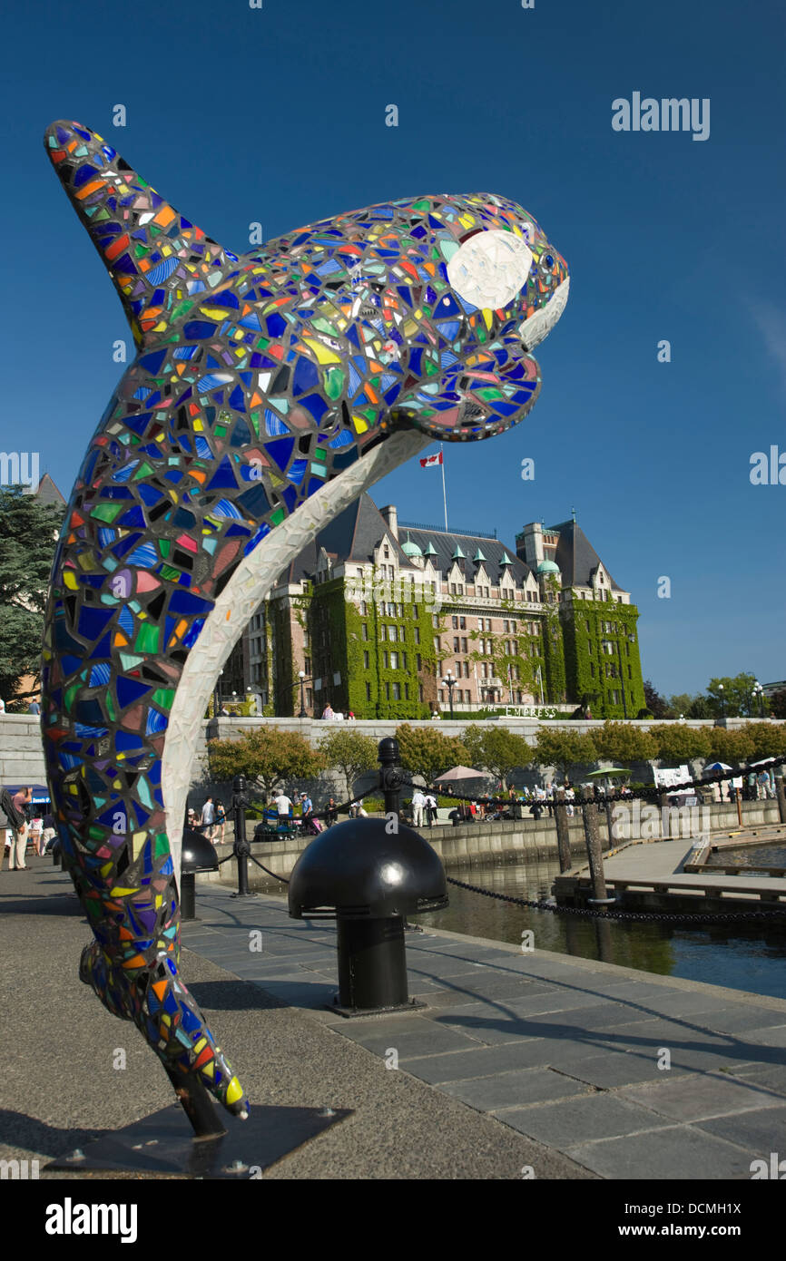 ORCA WHALE SCULPTURE EMPRESS HOTEL INNER HARBOUR VICTORIA VANCOUVER ...