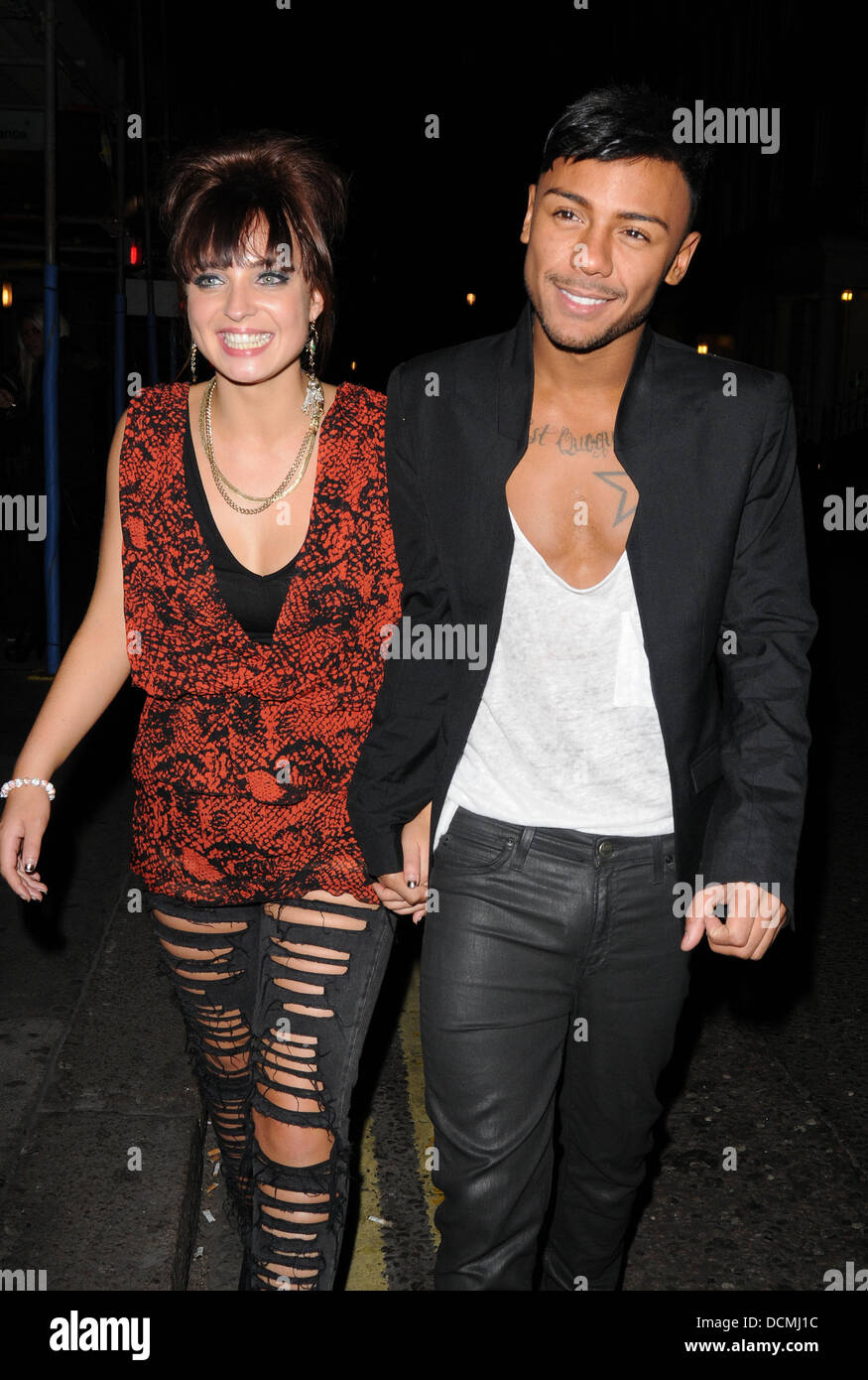 Sophie Habibis and Marcus Collins X Factor finalists enjoy a night out ...
