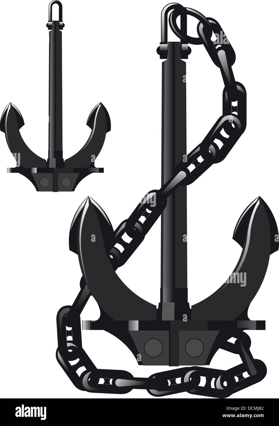 Old black anchor chain Cut Out Stock Images & Pictures - Alamy