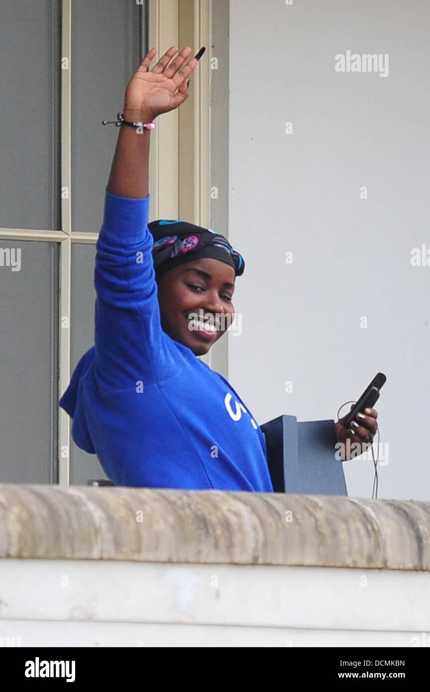 Misha Bryan at the X Factor house England - 24.10.11 Stock Photo - Alamy