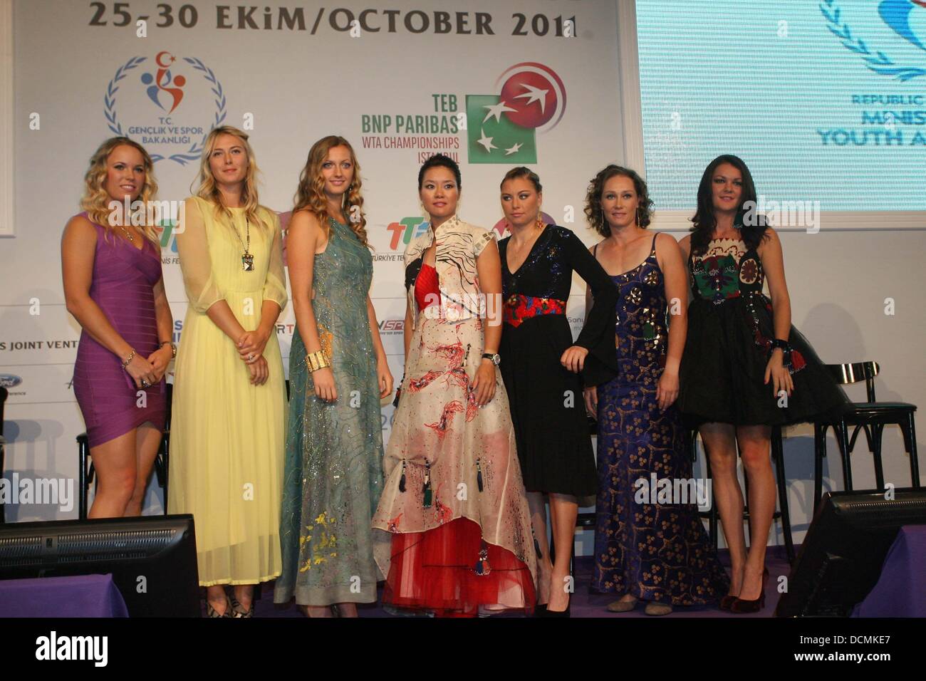 Caroline Wozniacki of Denmark, Maria Sharapova of Russia, Petra Kvitova ...