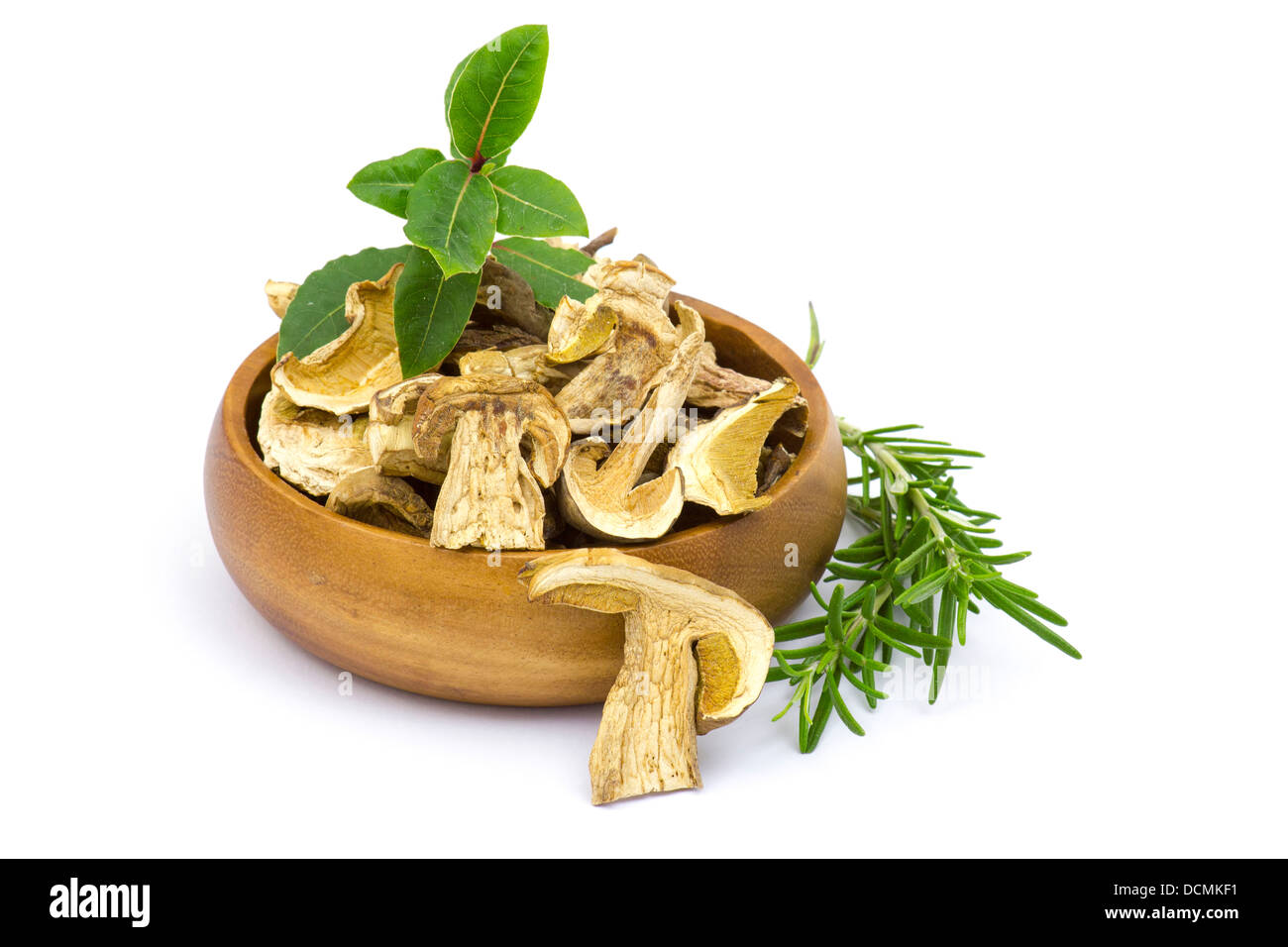Bowl with dried mushrooms Cut Out Stock Images & Pictures - Alamy